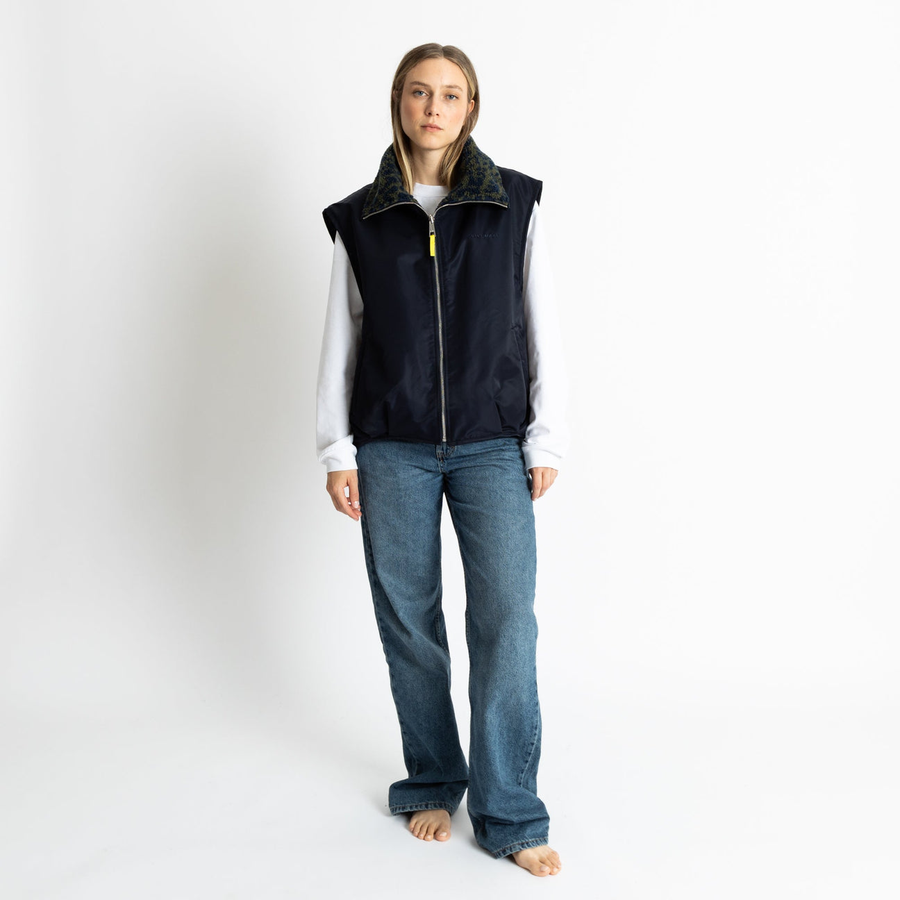 Reversible Bomber Vest - navy/leo navy-olive - VIVI MARI